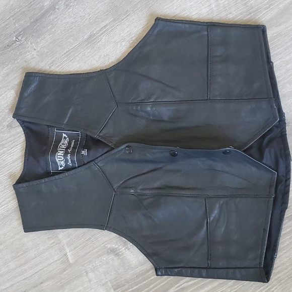Unik | Jackets & Coats | Motorcyclebiker Leather Vest Unik Brand Adult ...